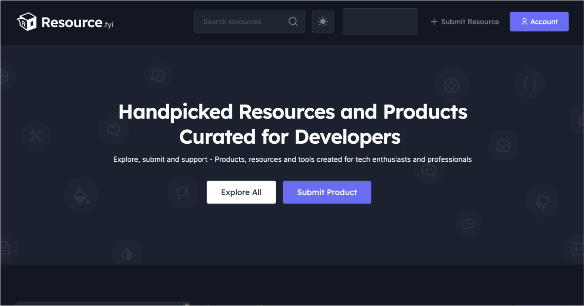 Products, Tools and Resources for Developers & Designers | Resource.fyi